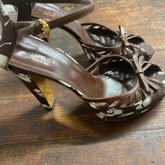 Gucci | Shoes | Gucci Brown Bow Orchid Heels | Poshmark